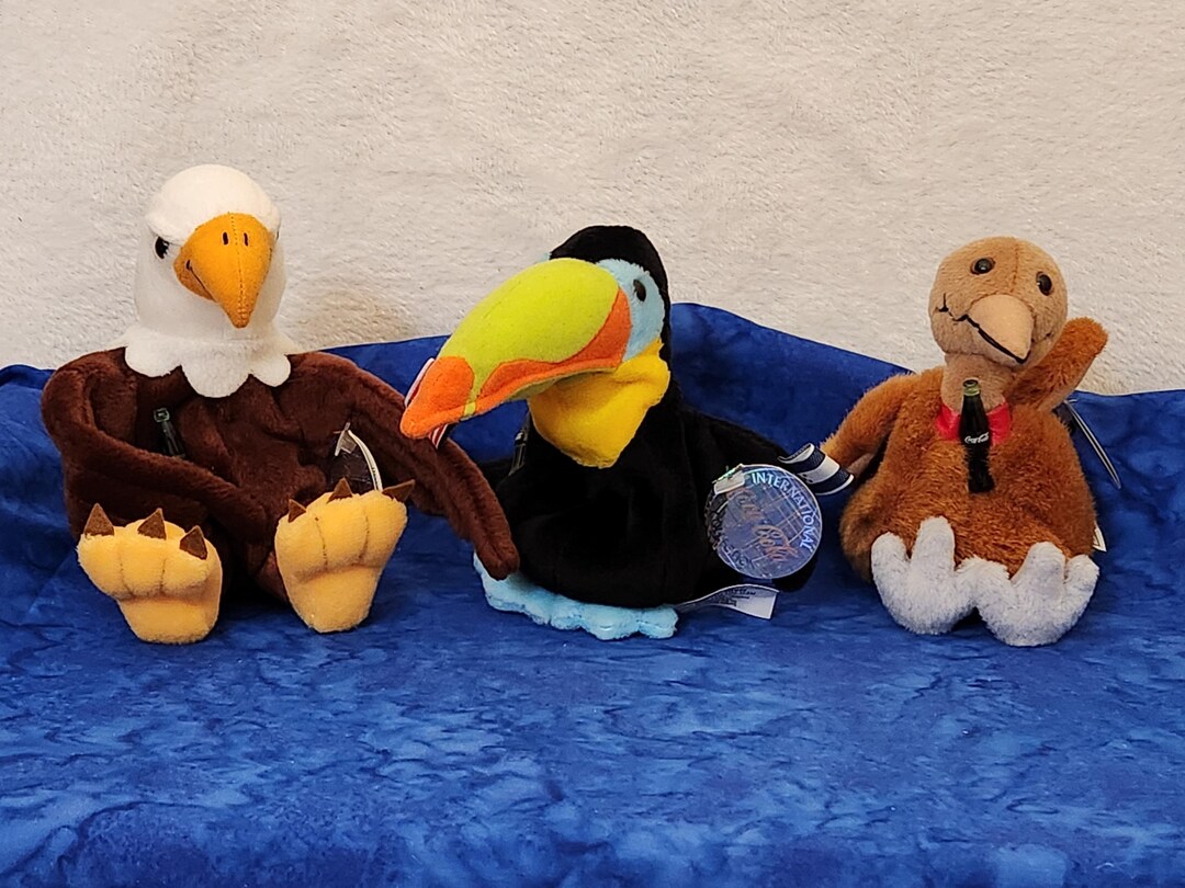 Eagle Toucan or Kiwi Coca Cola Bean Bag Plush Collection International Reegle USA Toolu Honduras ...