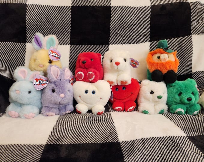 Puffkins 5 Plush Choice of Holiday Christmas Stuffed Animals Jangles ...