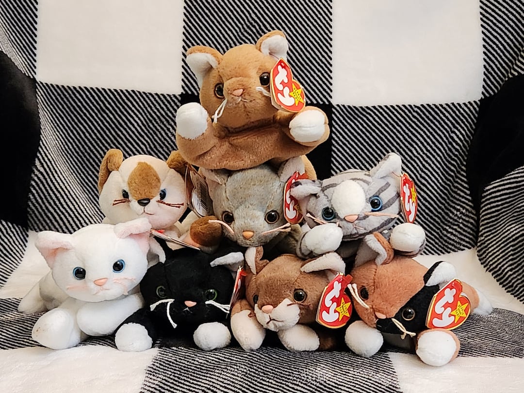 Beanie Babies Cats Including Pounce Prance Chip Scat Snip Flip Zip and ...
