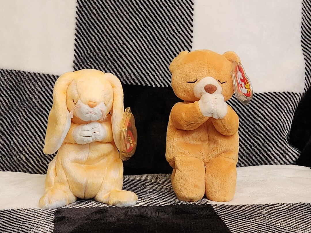 Beanie Babies Praying Rabbit Grace and Hope the Bear, Religious Beanie ...