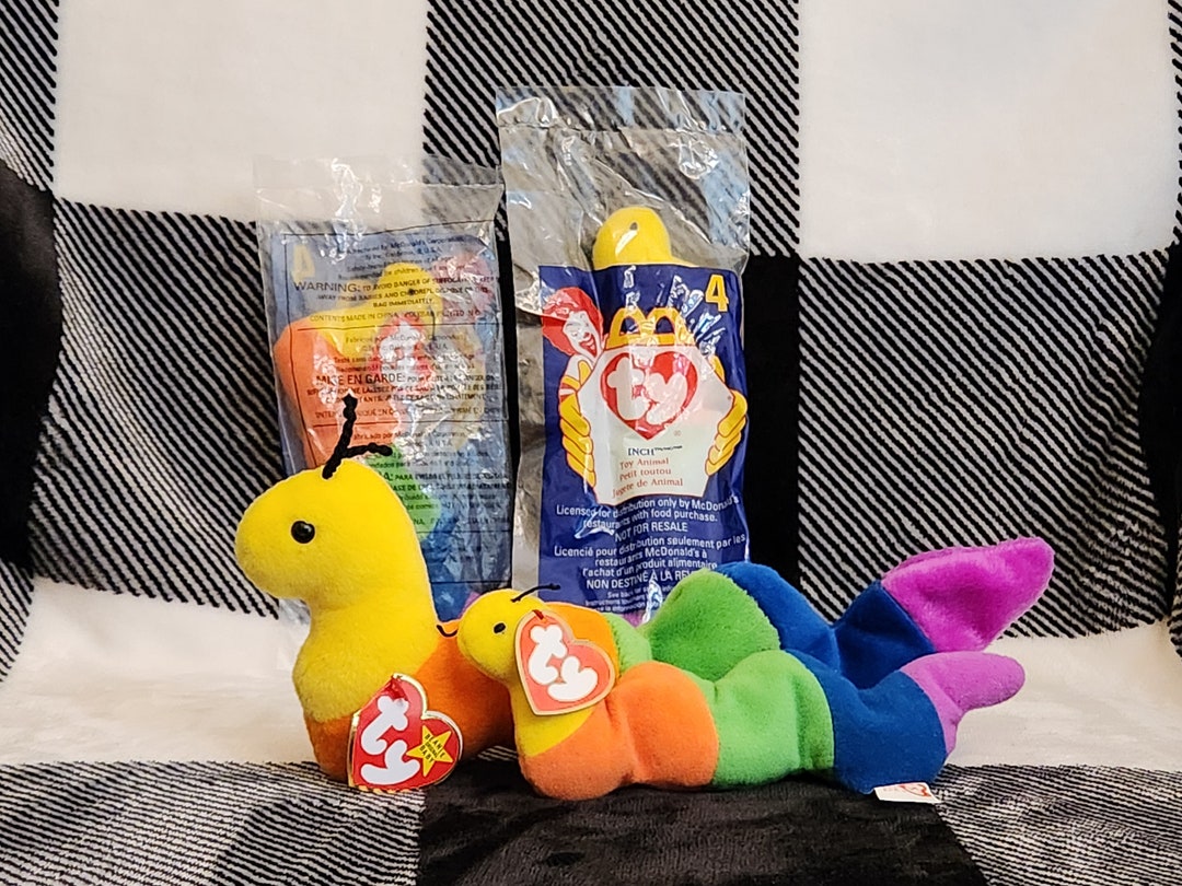 Beanie Baby and Teenie Beanie Baby Inch the Worm Great Gift for the ...
