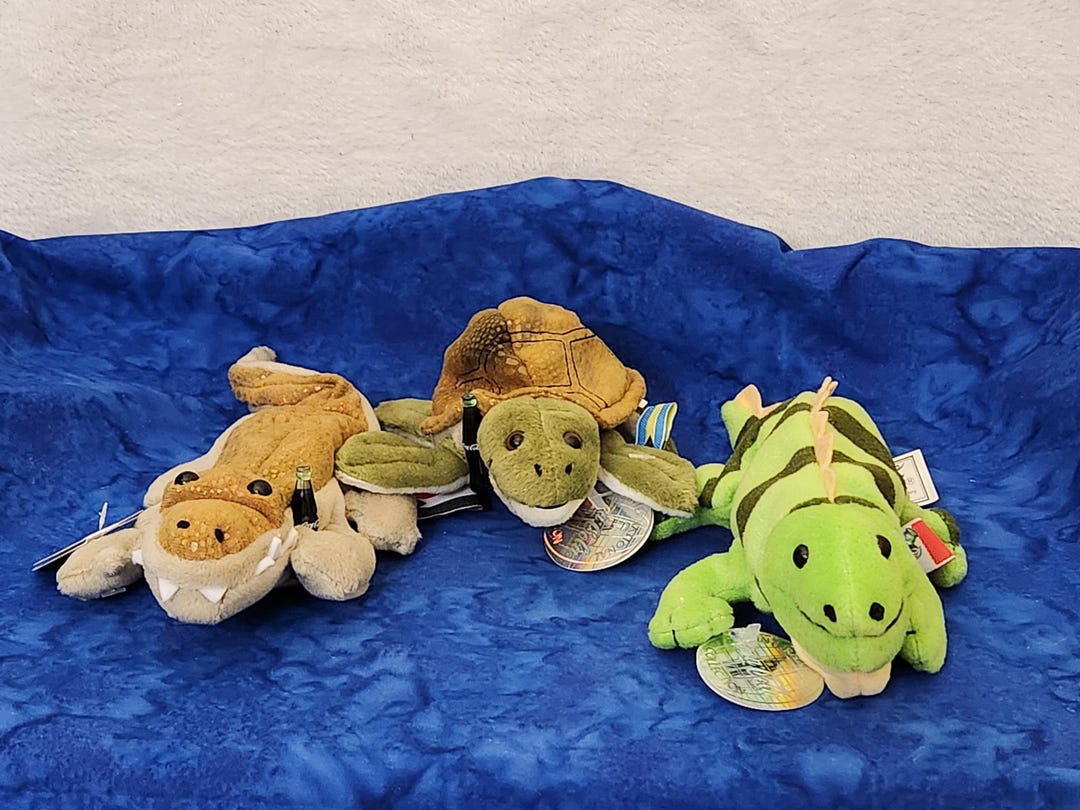 Crocodile Sea Turtle or Iguana Coca Cola Bean Bag Plush Collection ...