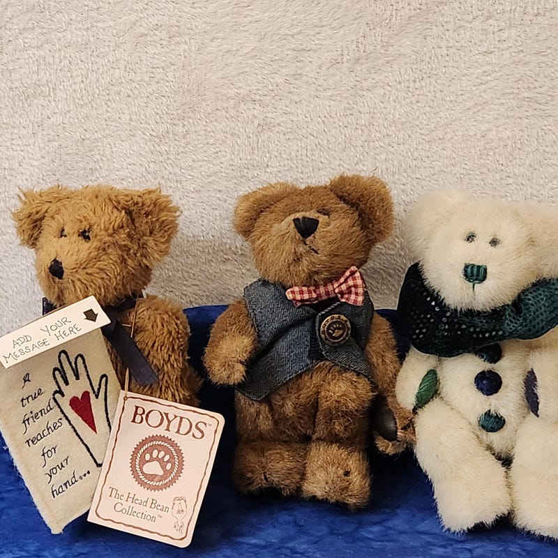 White Plush Boyds Bears - Etsy