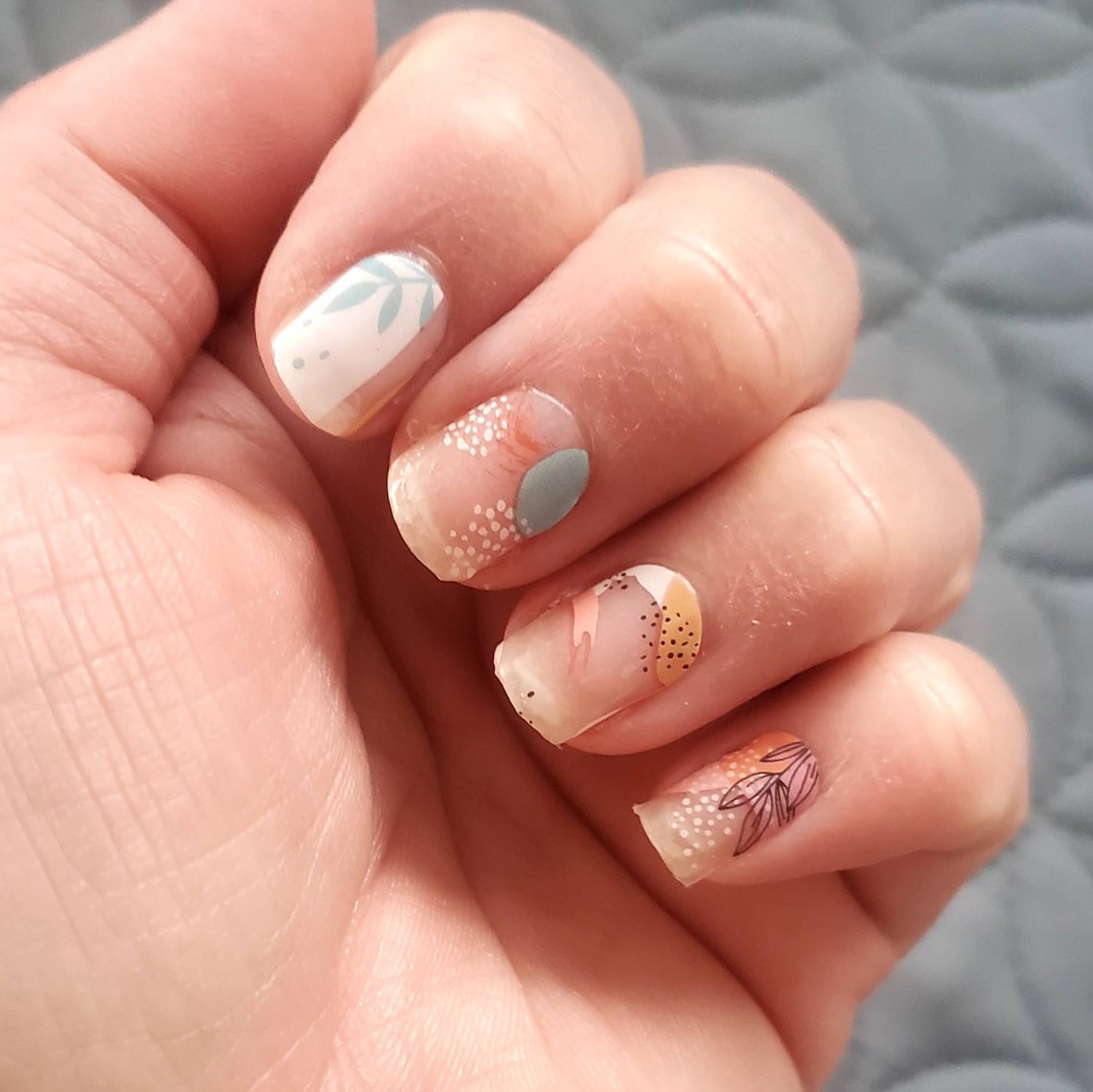 Abstract Pastel Transparent Overlay Nail Wraps Nail Strips - Etsy