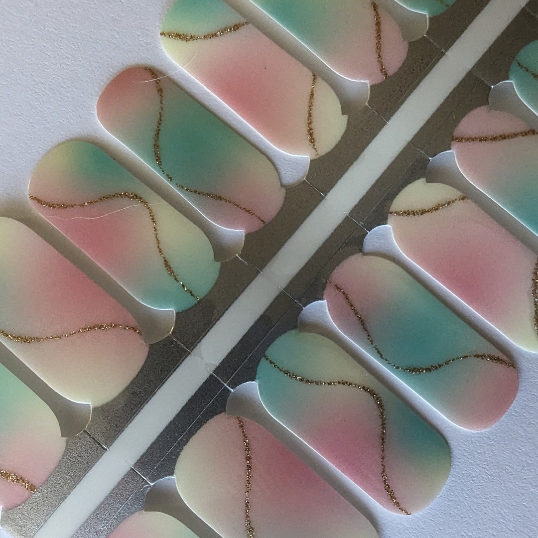 Rainbow Sherbet Nail Stickers: Easy DIY Nail Art - Etsy