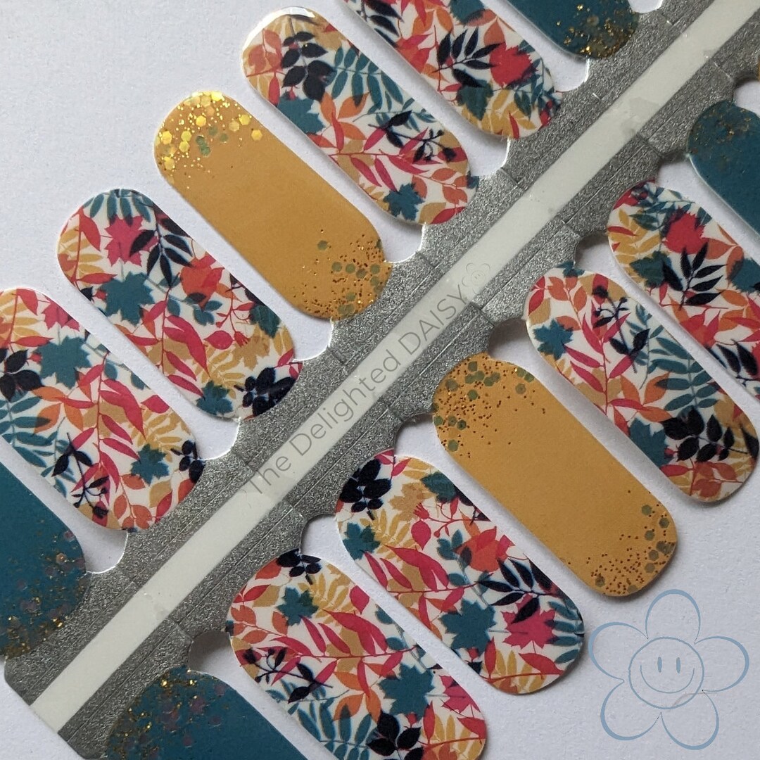 Colorful Fall Nail Wraps, Nail Strips, Nail Stickers, Nail Art - Etsy