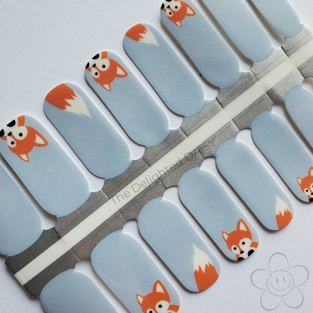 Baby Blue Fox Nail Wraps, Nail Stickers, Nail Art - Etsy