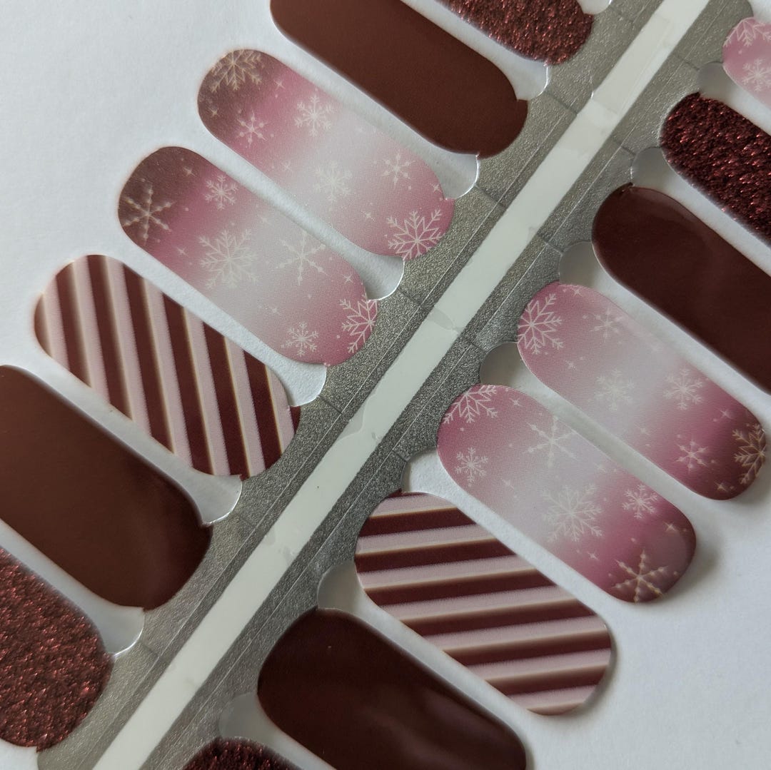 Candy Cane Delight Nail Wraps, Nail Stickers, Nail Art - Etsy