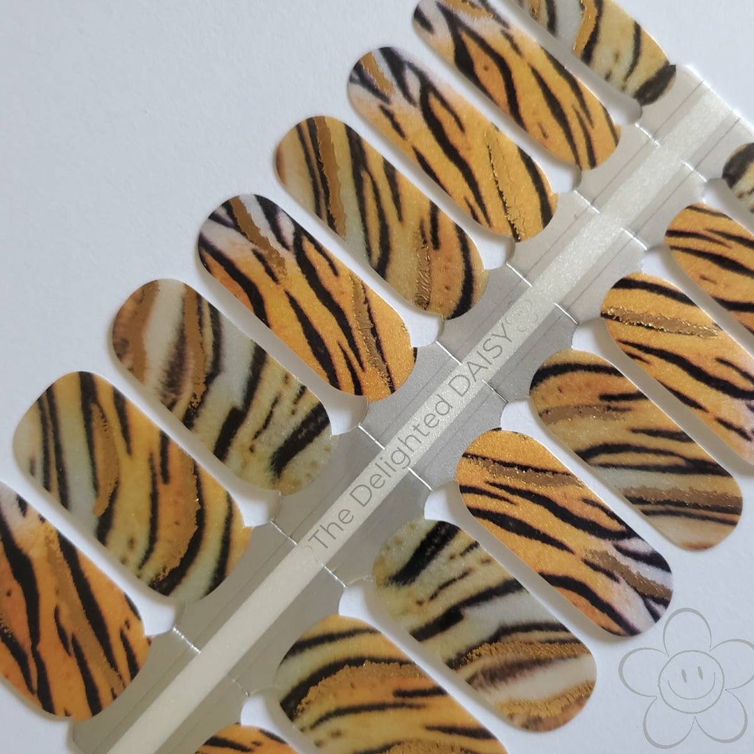 Totally Tiger Nail Wraps, Nail Strips, Nail Stickers, Nail Art - Etsy