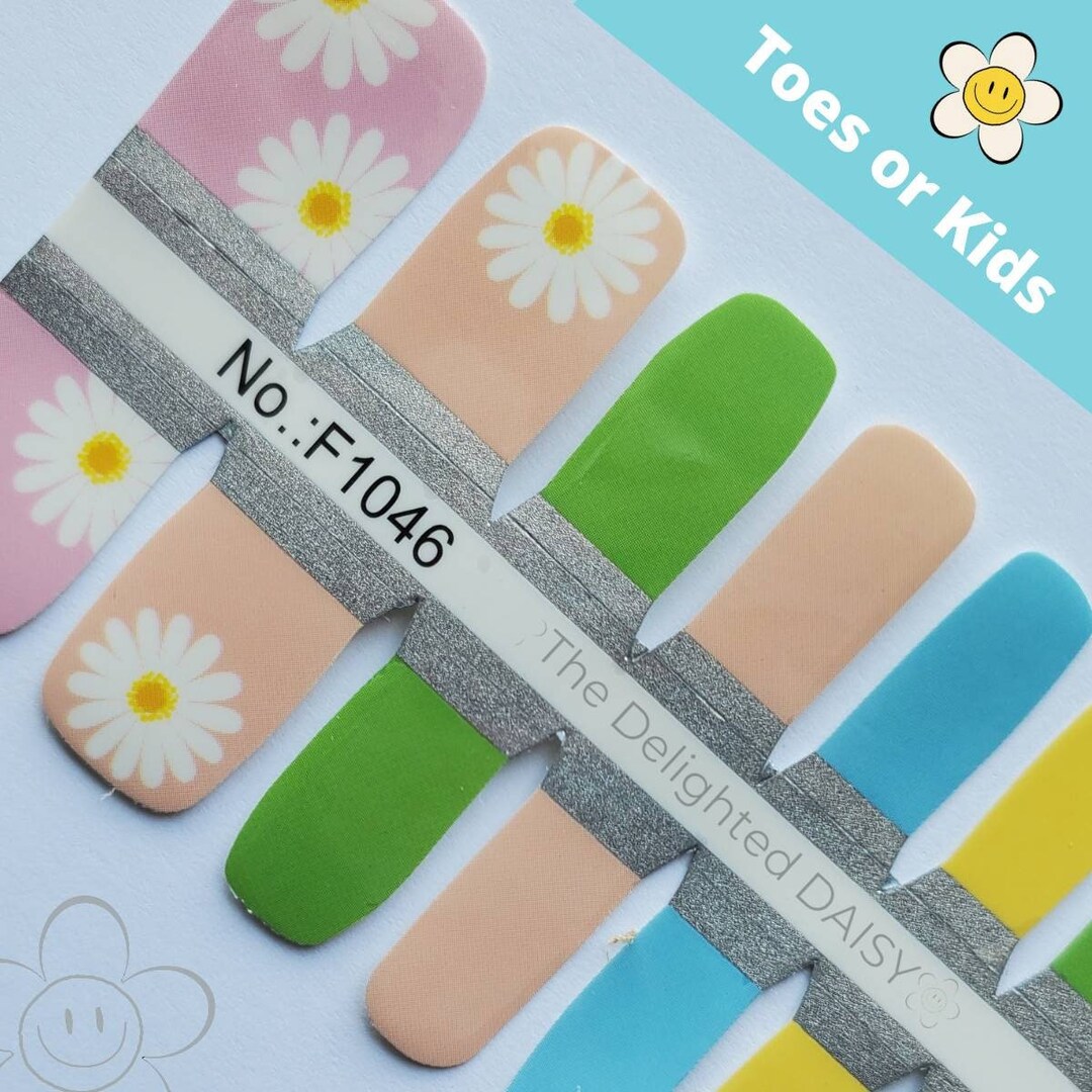 Pastel Daisy Toenail Wraps or Kid Size Nail Stickers Nail Art - Etsy