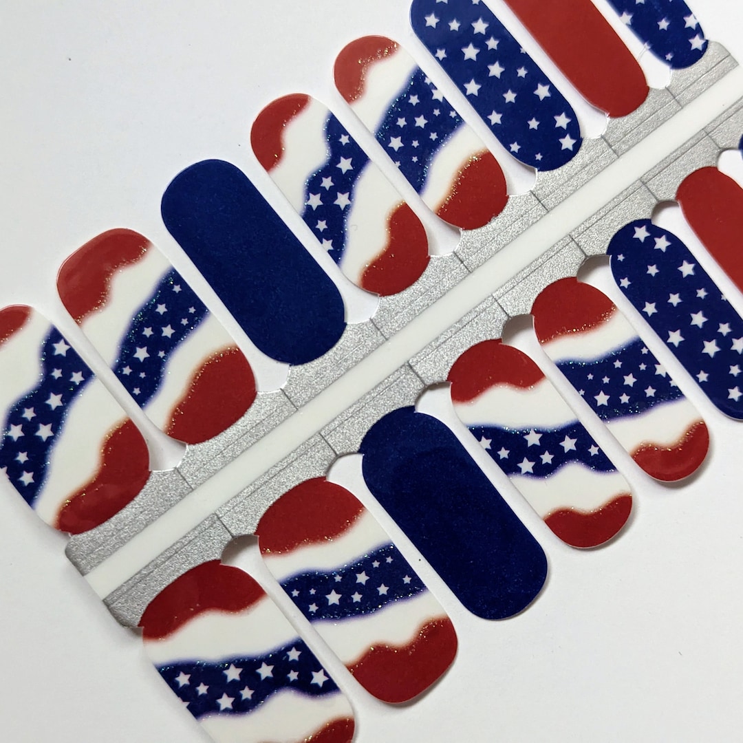 Patriotic USA Nail Wraps, Nail Strips, Nail Stickers, Nail Art - Etsy
