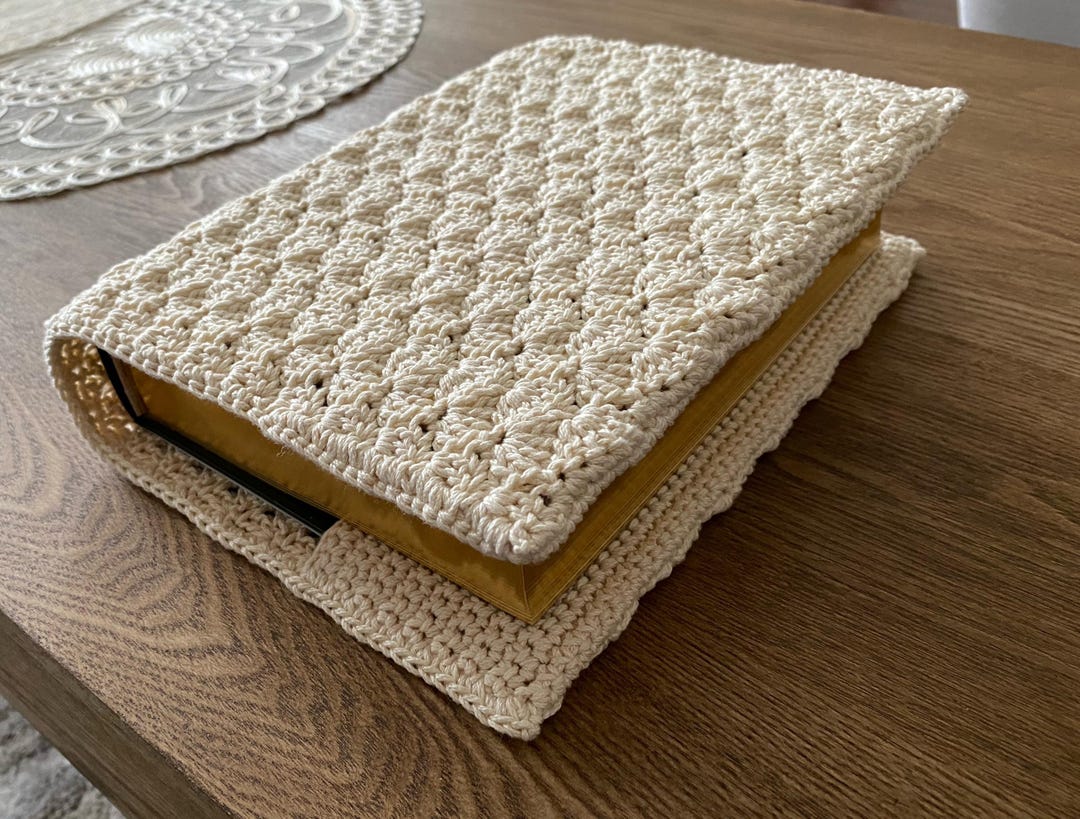Crochet Bible Cover – Shell-stitch Pattern, Handmade, Cotton ...