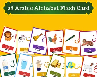 Arabic Alphabets Flash Cards, Arabic Learning First Words Cards ...