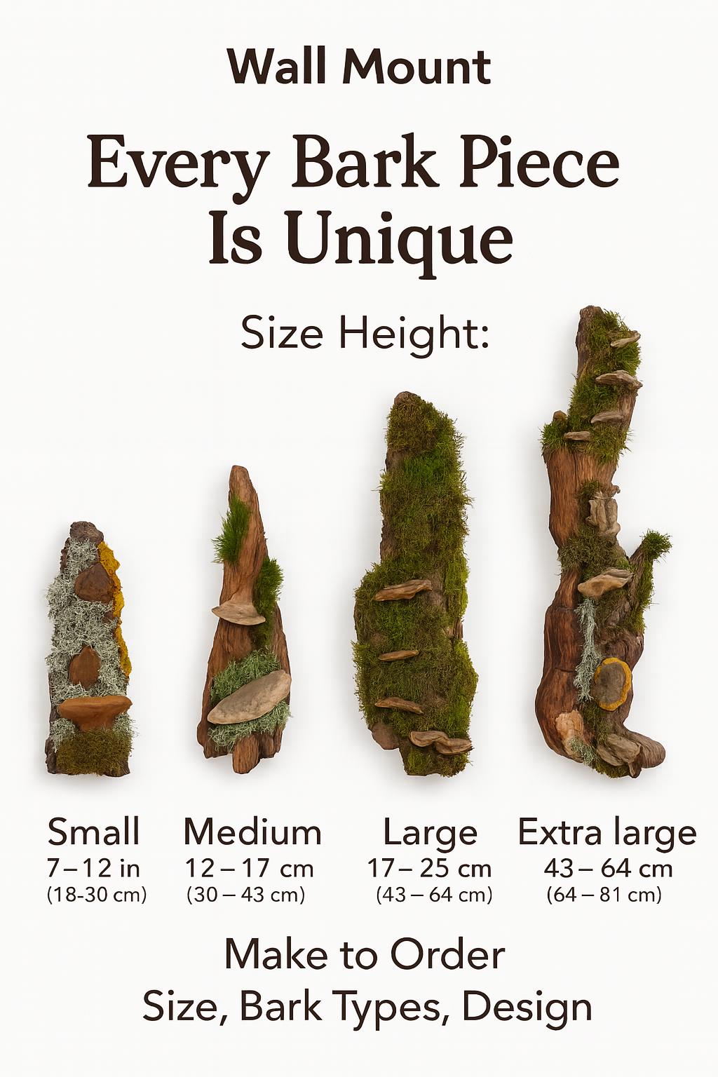 Floating Forest Art | Moss on Bark Natural Wall Decor | Eco Friendly ...