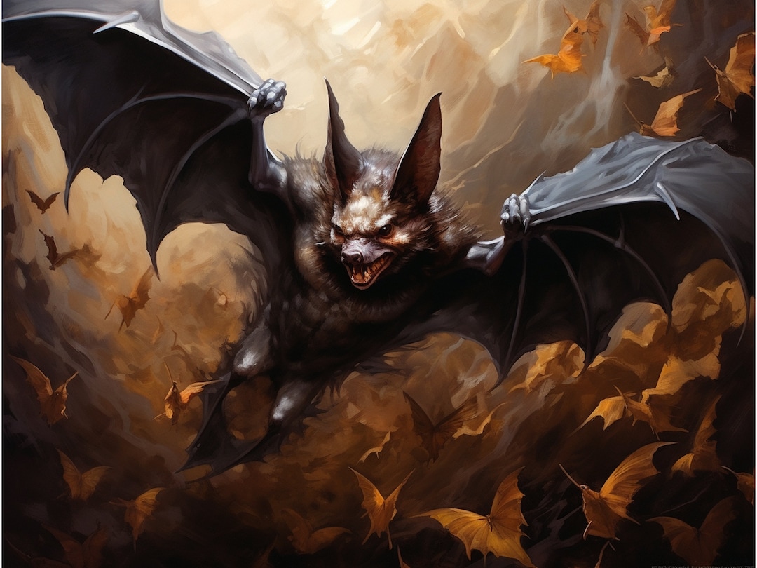 Enigmatic Bat Design for Print and Web - Etsy