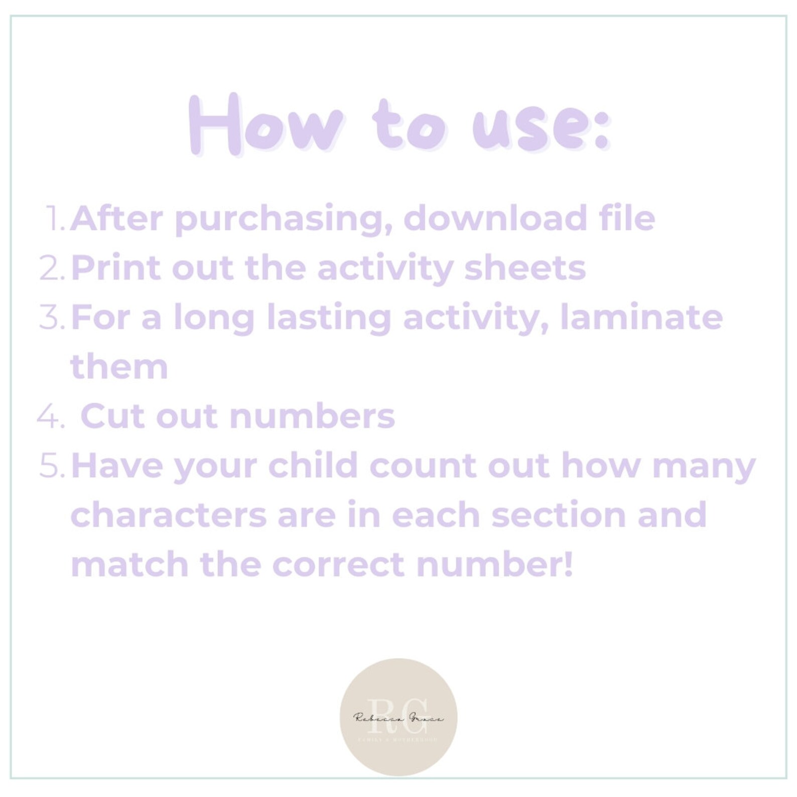 Character Counting Matching Activity - Etsy