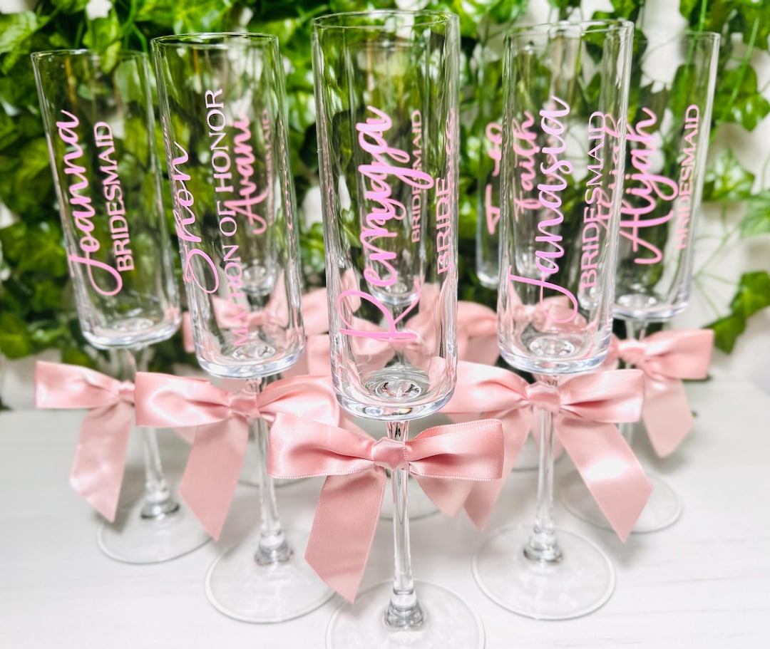 Personalized Glass Flutes, Custom Champagne Flutes, Wedding Flutes ...