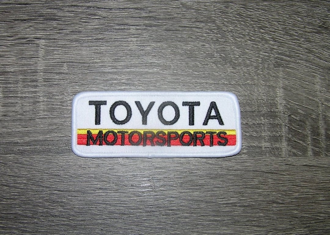 Toyota Motorsports Racing Car Retro Style White Iron on Patch 4" X 1.5 ...