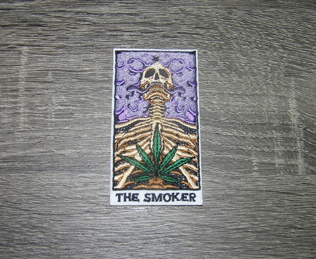 The Smoker Tarot Card Stoner Marijuana Embroidered Iron on Patch 1.75 ...
