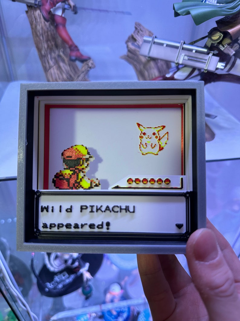 Pokemon 3d Art Print Pikachu Encounter Handcrafted Decor Valentines Day ...