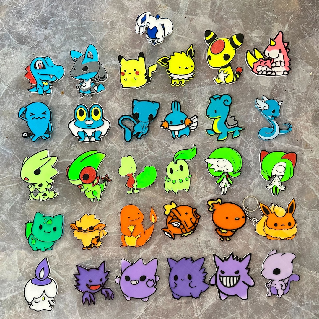 Cute Pokemon Fridge Magnet Keychain Chibi Gift Handmade Present ...