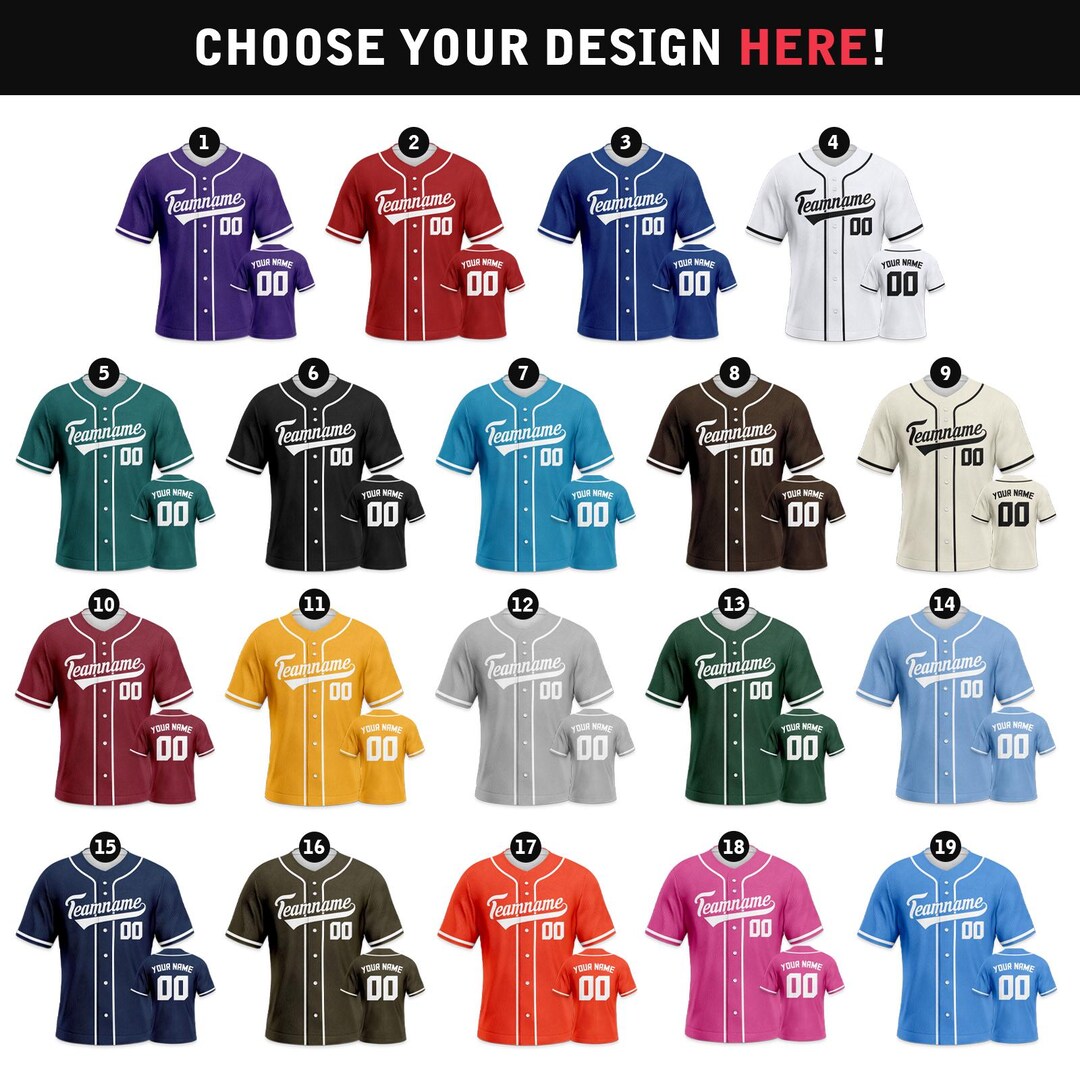 Custom Baseball Jersey, Personalized Baseball Shirt for Men Women Youth ...