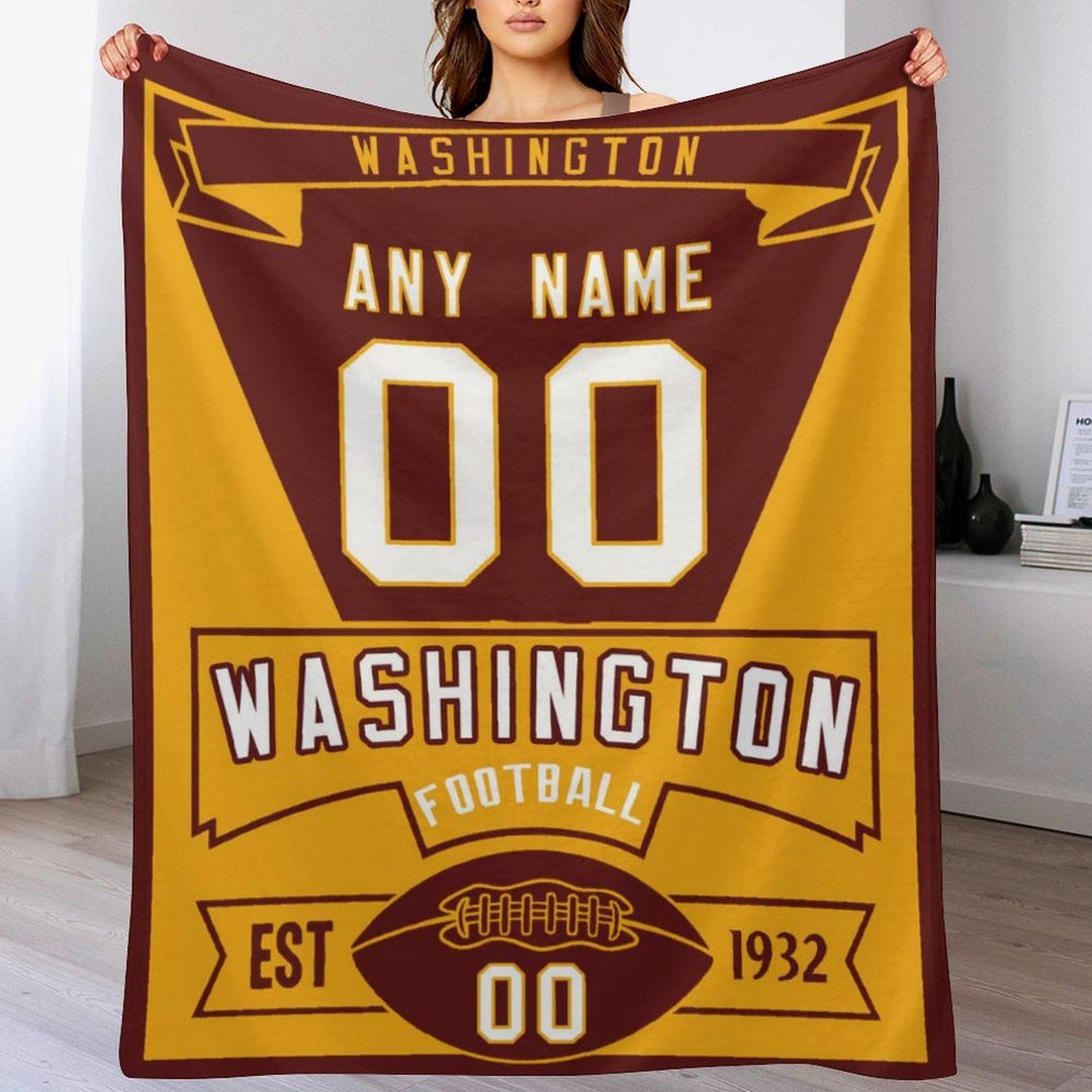 Custom Football Team Flannel Blanket Washington Football Throw Blanket ...