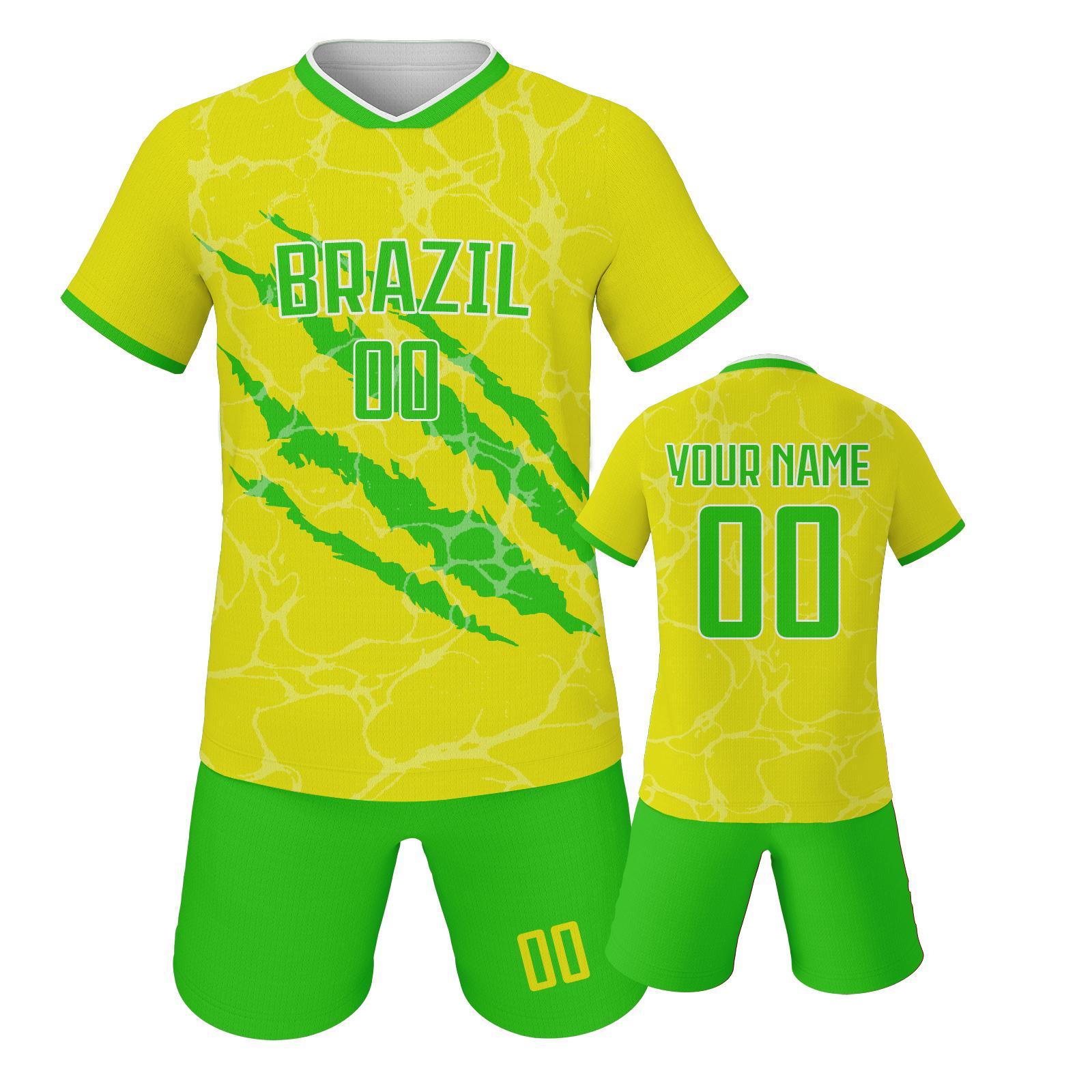 Custom Brazil Soccer Jersey for Kids, Personalized Gifts Kids Youth ...