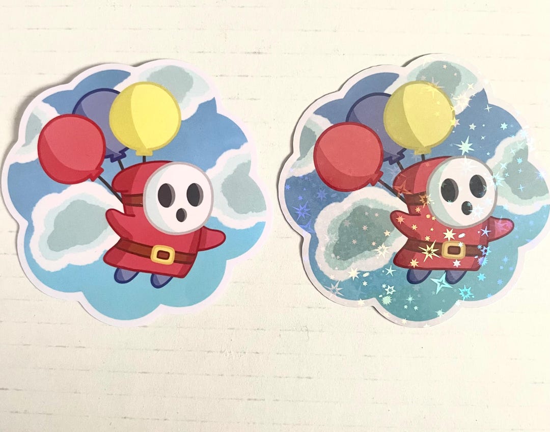Cute Flying Balloon Mask Friend Sticker || Vinyl Sticker || Die Cut ...