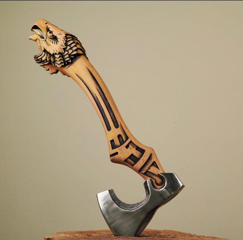 Handmade Eagle Viking Axe: Custom Celtic Norse Design - Etsy