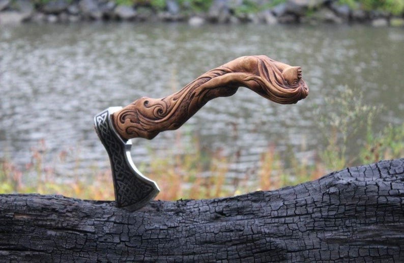 Handmade Eagle Viking Axe: Custom Celtic Norse Design - Etsy