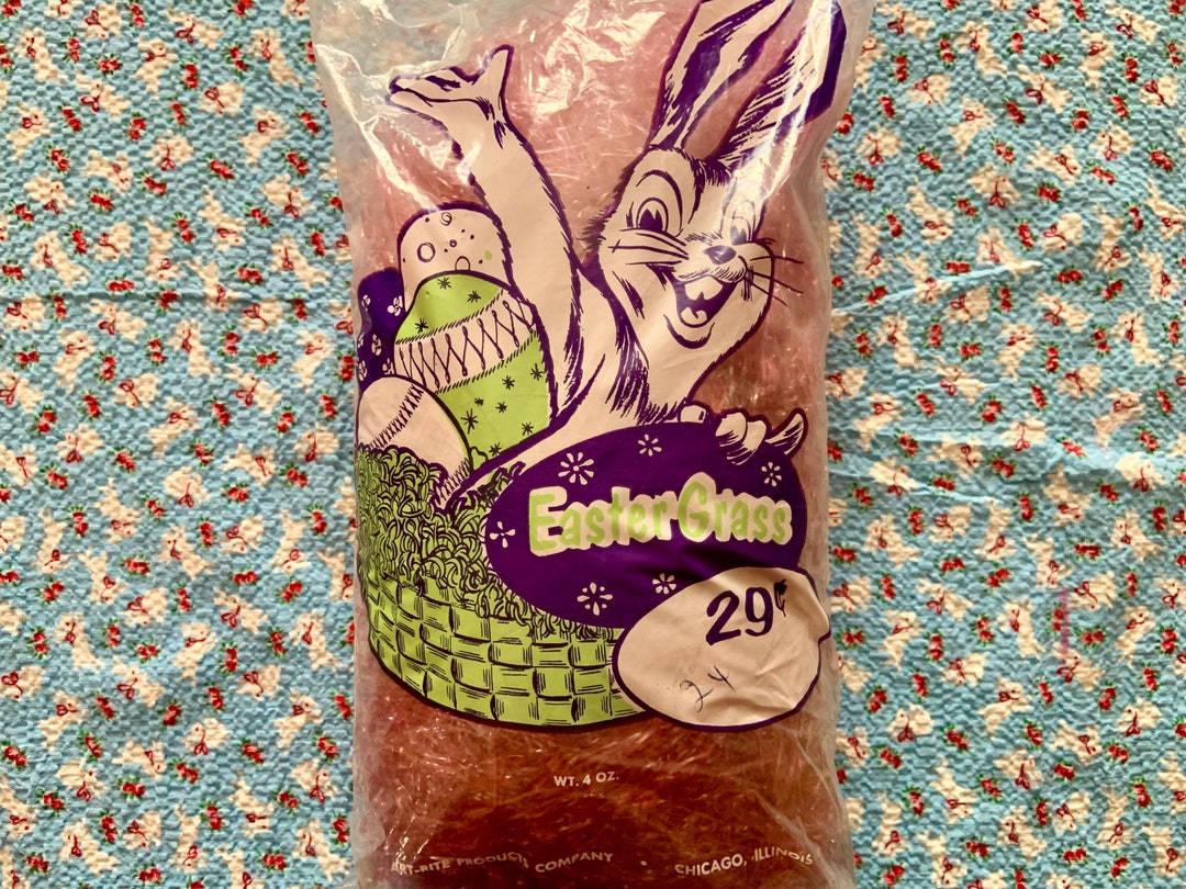 Vintage Bag of Purple Cellophane Easter Grass Art-rite Company Easter ...