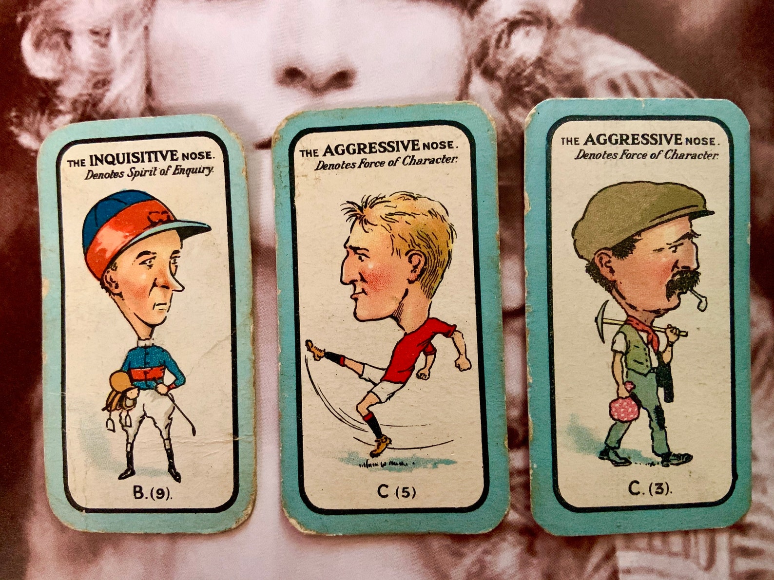 3 Vintage 1927 Game Cards Tobacco Cigarette the Nose Game Swap Cards - Etsy
