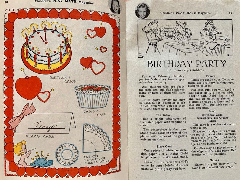 Vintage 1952 Valentine Issue of Children's Play Mate Complete With ...