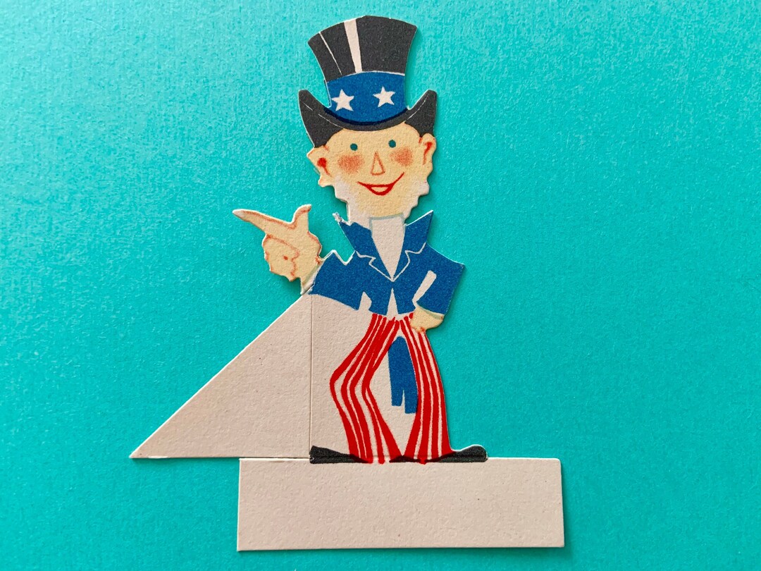 Vintage 4th of July Uncle Sam Party Place Card Party Favor P F Volland ...