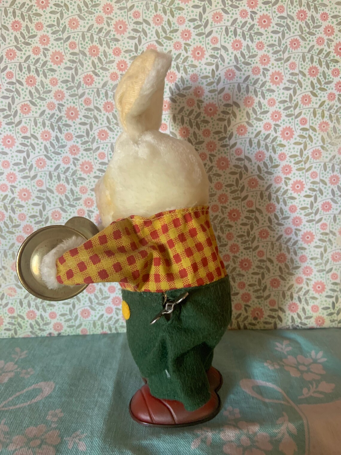 Vintage Mechanical Wind up Bunny Rabbit Playing Cymbals Anthropomorphic ...