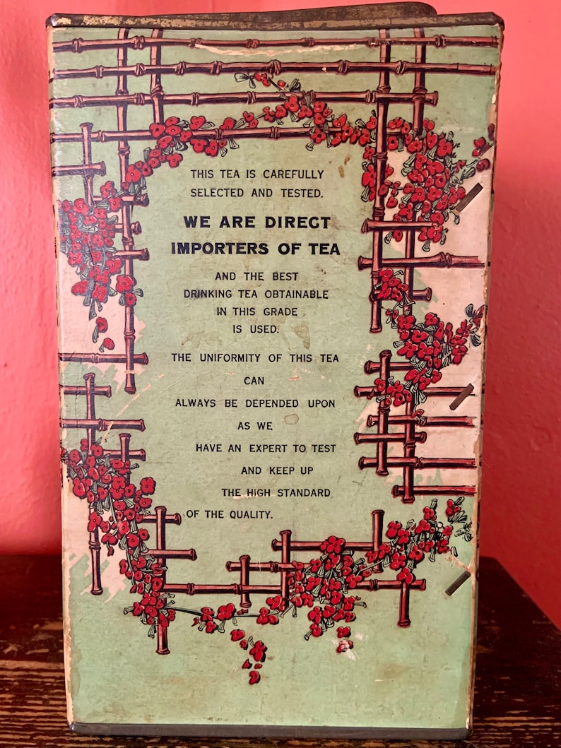 Large Vintage Tea Container Cardboard and Tin Montgomery Ward - Etsy