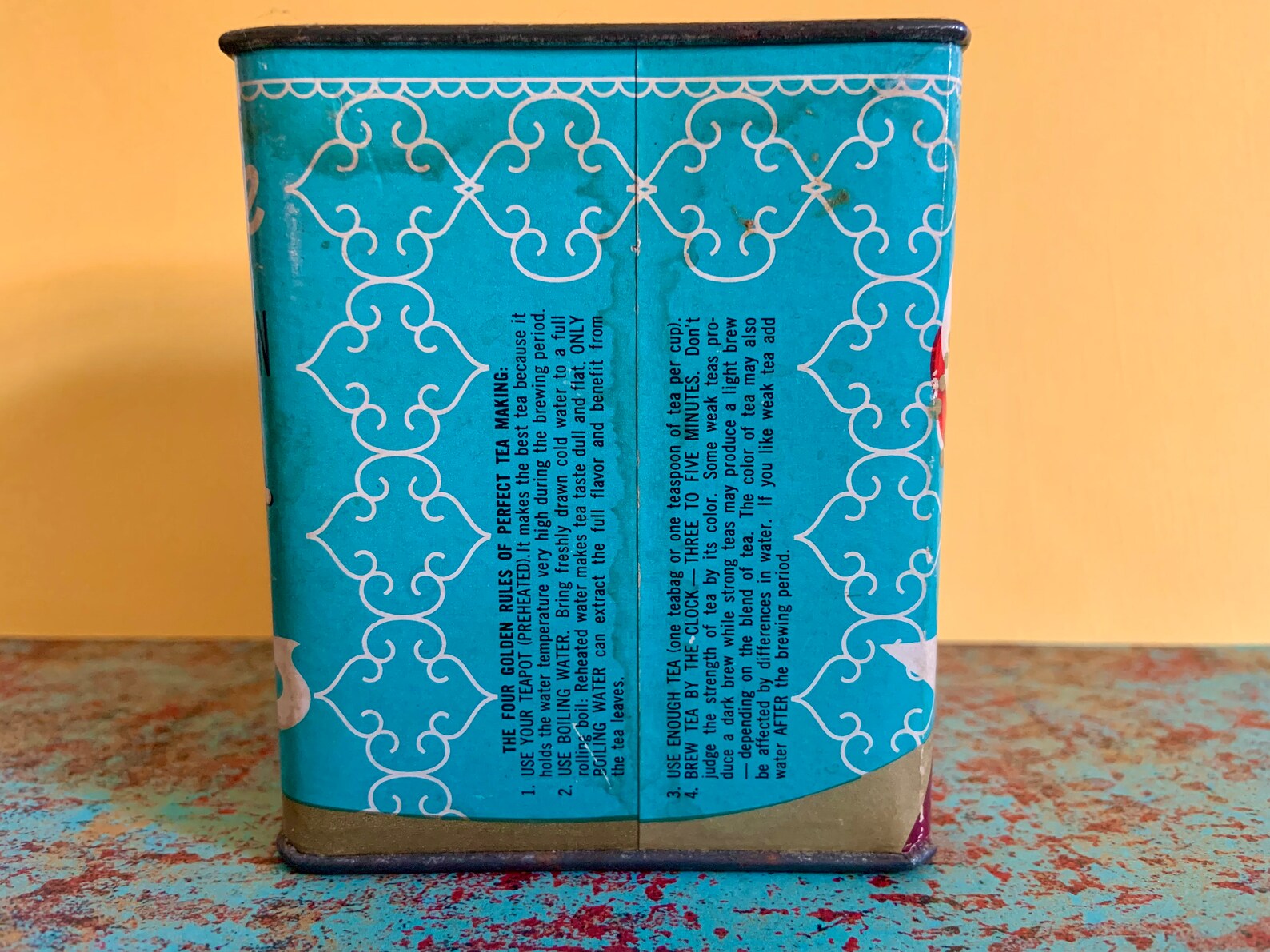 Vintage Tea Container Reese Conversation Tea Cardboard and Tin ...