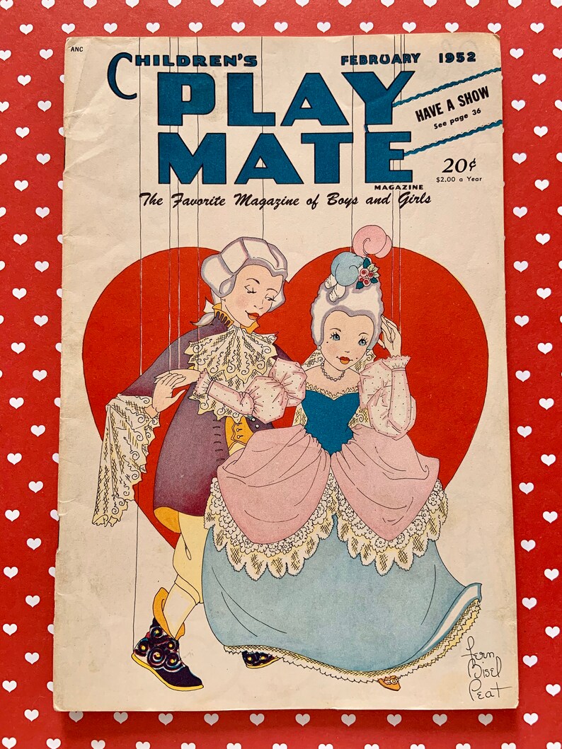 Vintage 1952 Valentine Issue of Children's Play Mate Complete With ...