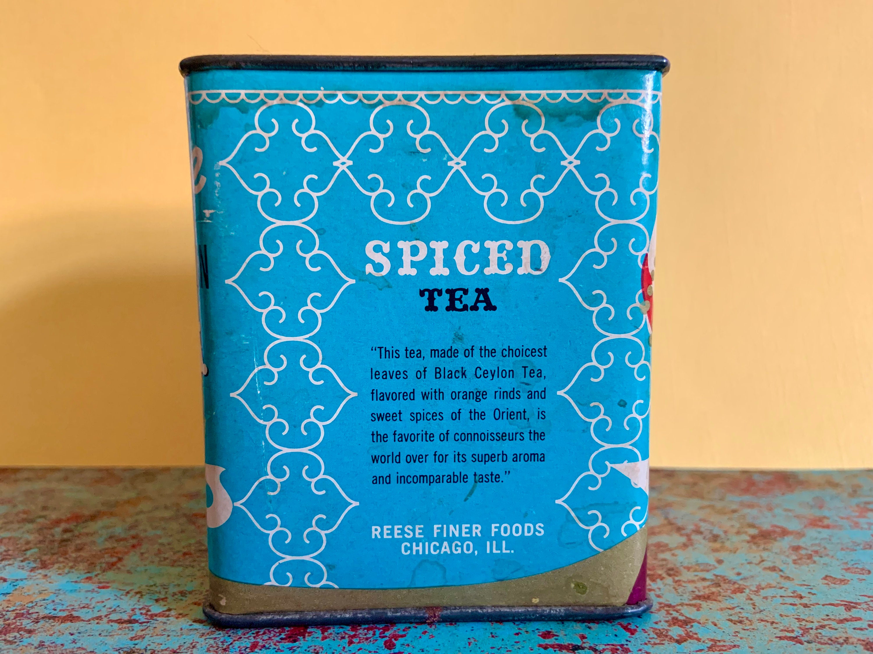 Vintage Tea Container Reese Conversation Tea Cardboard and Tin ...