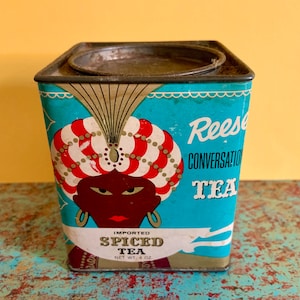 Vintage Tea Container Reese Conversation Tea Cardboard and Tin ...