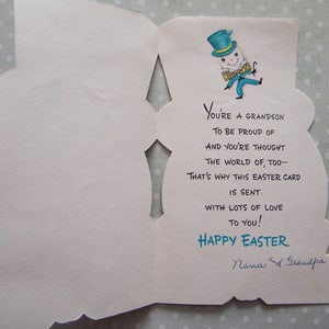 Vintage Easter Card With Anthropomorphic Egg Man to Grandson - Etsy