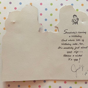 Vintage Birthday Card Cute Duckling With Flower Hat Early Hallmark ...
