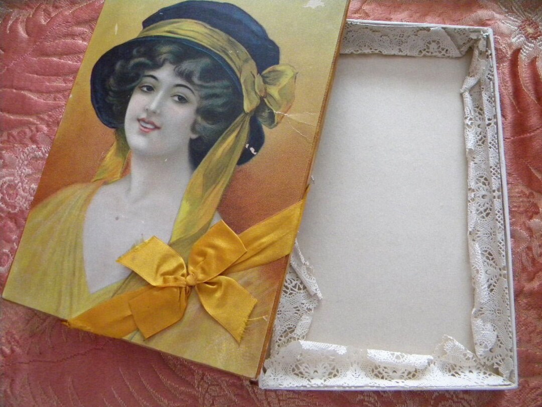 Vintage Chocolate Candy Box With Edwardian Woman Lithograph - Etsy