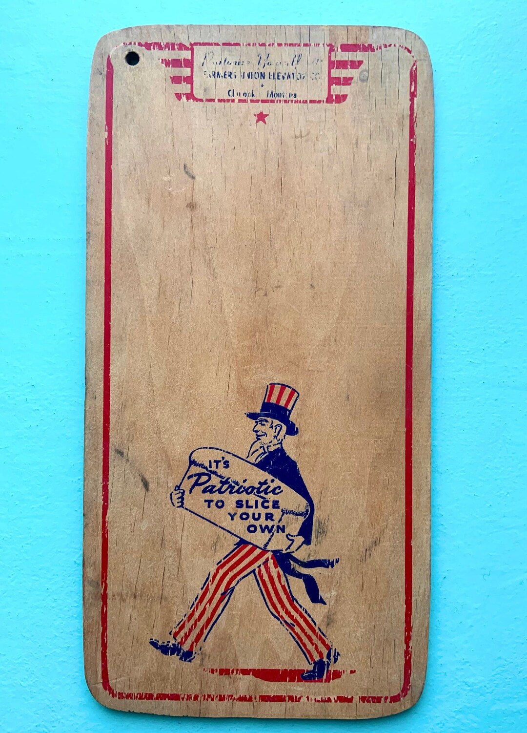 Vintage Uncle Sam Advertising Bread Board It's Patriotic to Slice Your ...