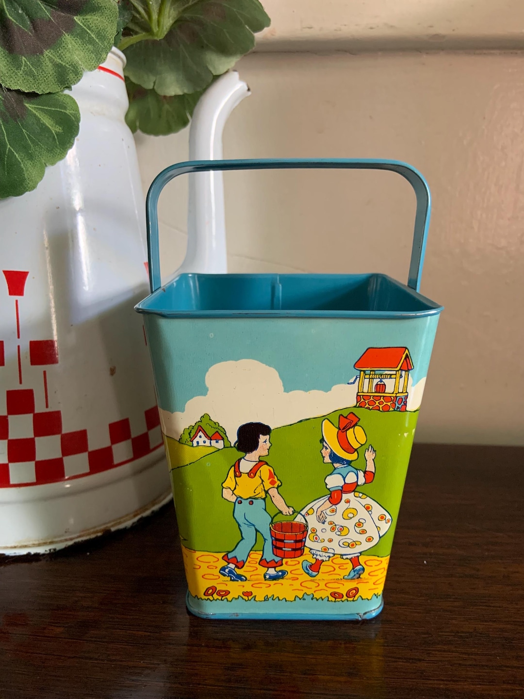 Vintage Chein Tin Litho Toy Sand Pail or Candy Bucket Like New With ...