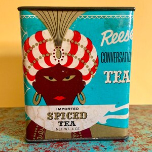Vintage Tea Container Reese Conversation Tea Cardboard and Tin ...