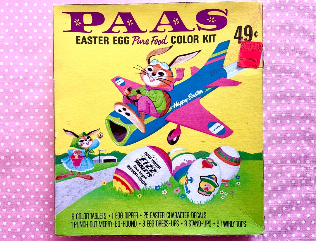 Vintage Unused Paas Easter Egg Color Kit Unopened Box of Egg Dye Bunny ...