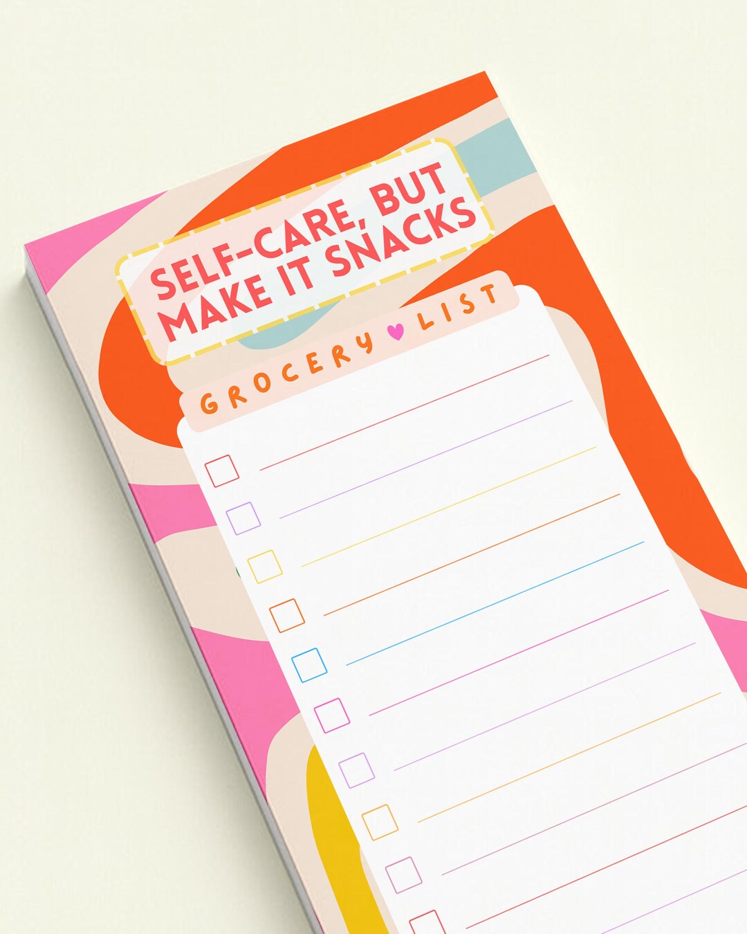 Self Care but Make It Snacks | Daily To-do List Notepad | Paper Planner ...