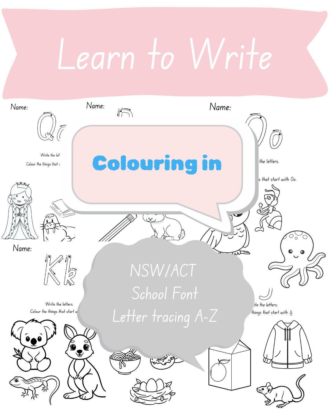 Children's Worksheet, Learn the Alphabet, Colouring In, Spot the Odd ...